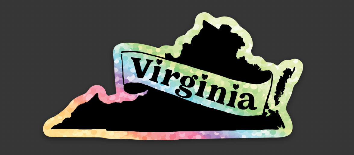 Virginia Banner Glitter Die Cut Sticker – Sweetgum Studio LLC