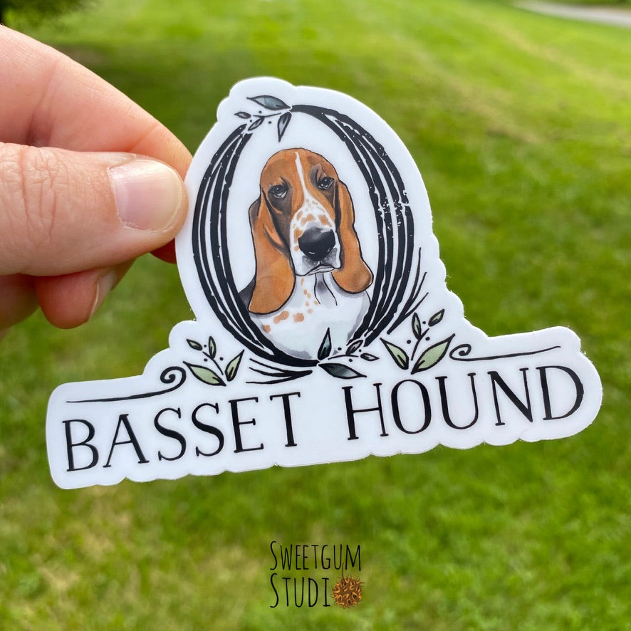 Basset Hound Die Cut Sticker – Sweetgum Studio LLC