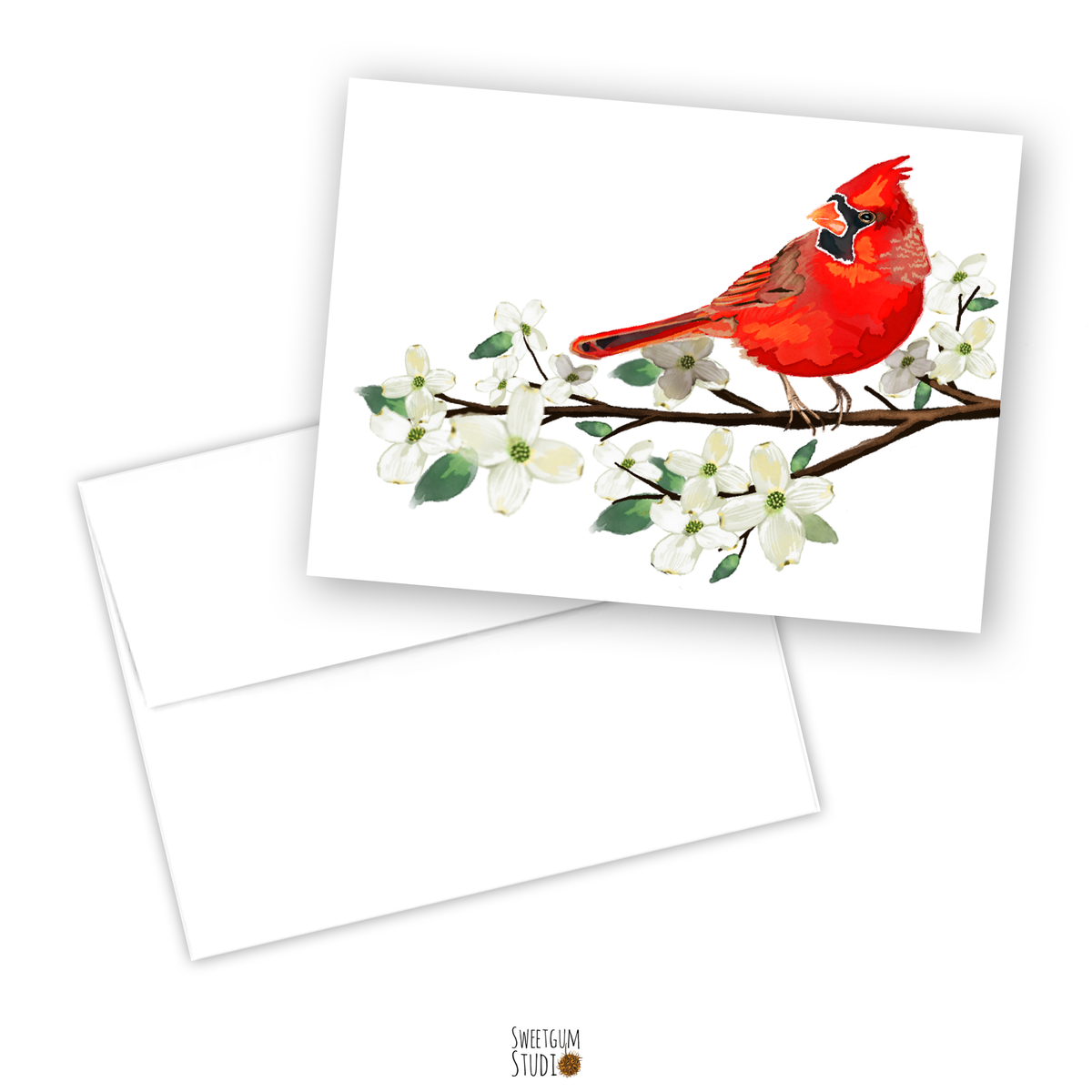 Cardinal Note Card – Sweetgum Studio LLC