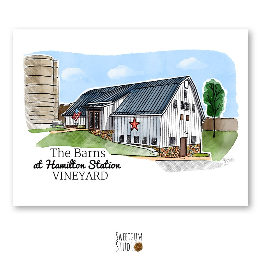 The Barns at Hamilton Station Art Print – Sweetgum Studio LLC