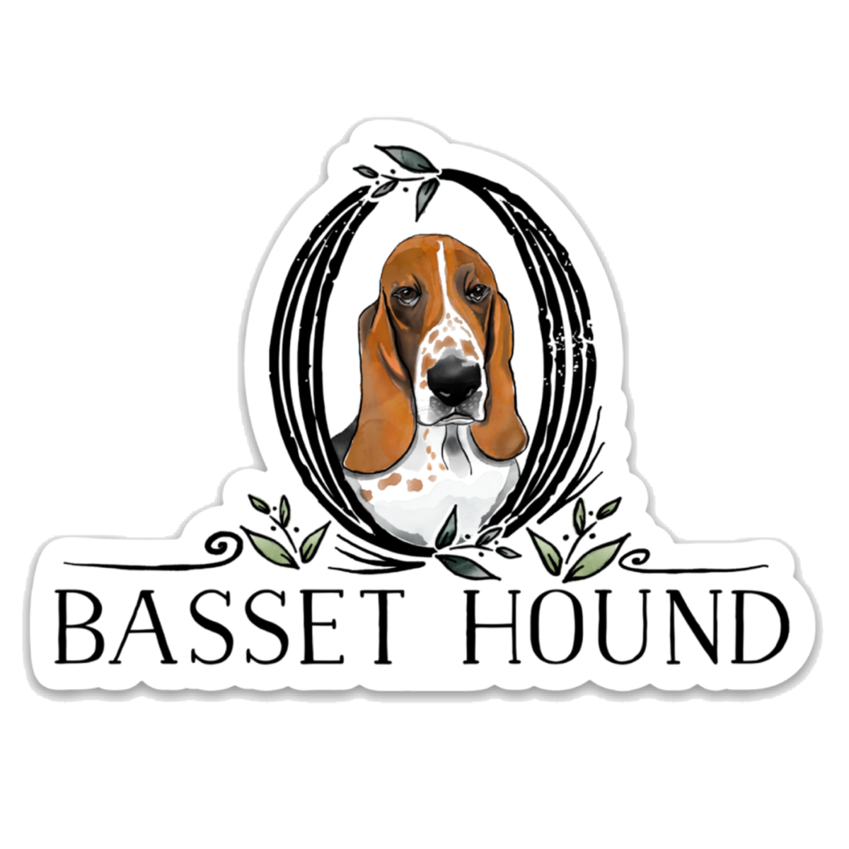 Basset Hound Die Cut Sticker – Sweetgum Studio LLC