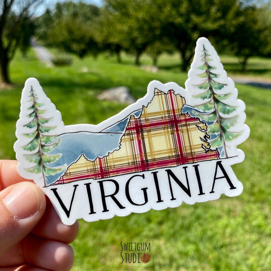 Virginia Tartan Die Cut Sticker – Sweetgum Studio LLC
