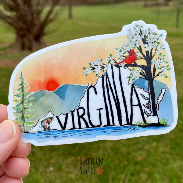 Scenic Virginia Die Cut Sticker – Sweetgum Studio LLC