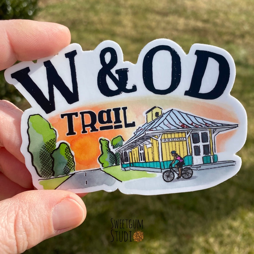 W & OD Trail Die Cut Sticker – Sweetgum Studio LLC