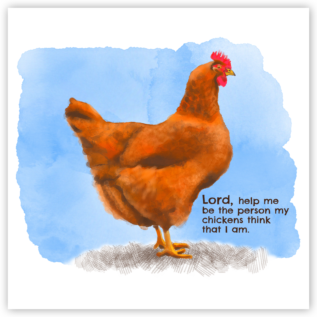 Rhode Island Red Chicken Art Print – Sweetgum Studio LLC