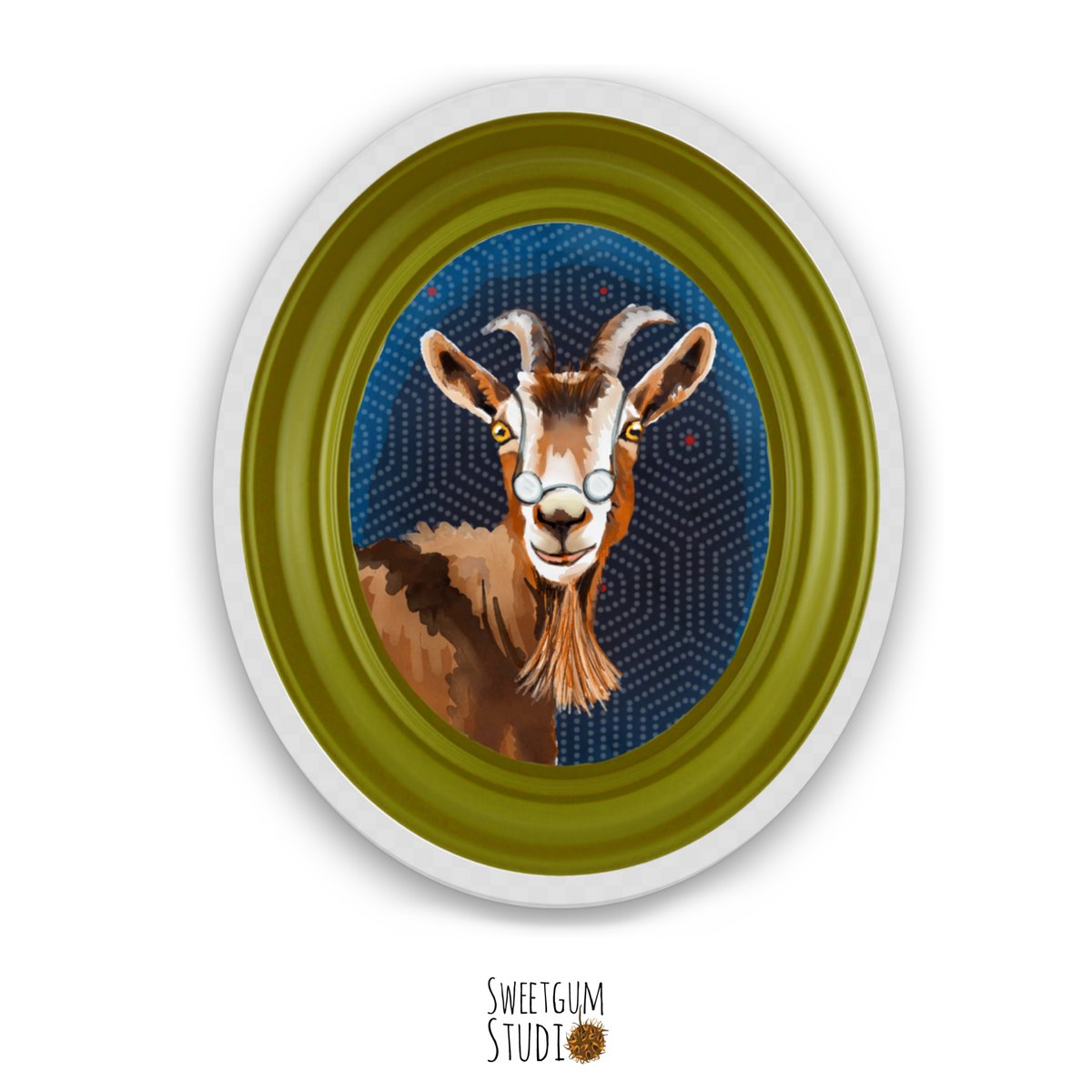 Goat Portrait Die Cut Sticker – Sweetgum Studio LLC