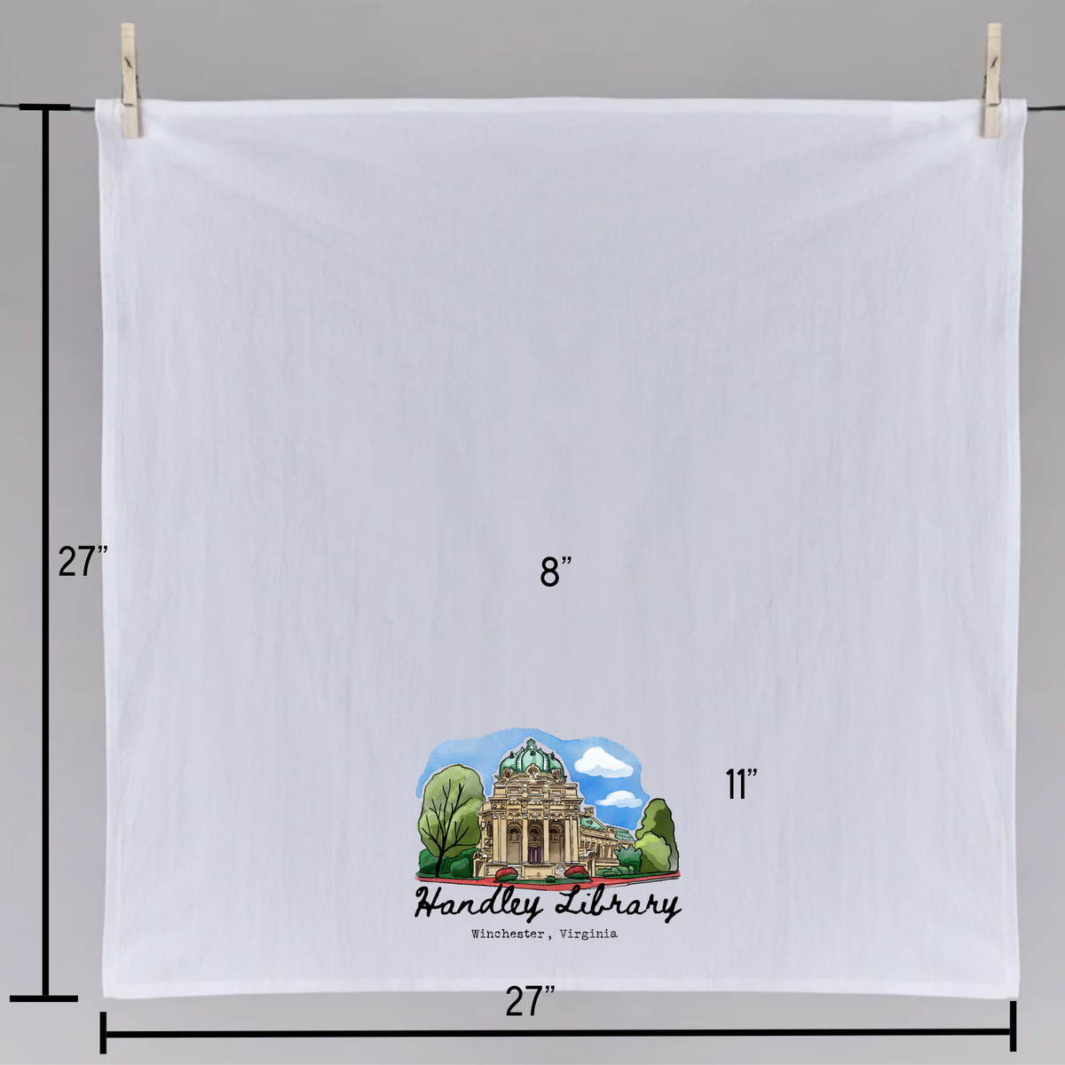 Handley Library Tea Towel – Sweetgum Studio LLC